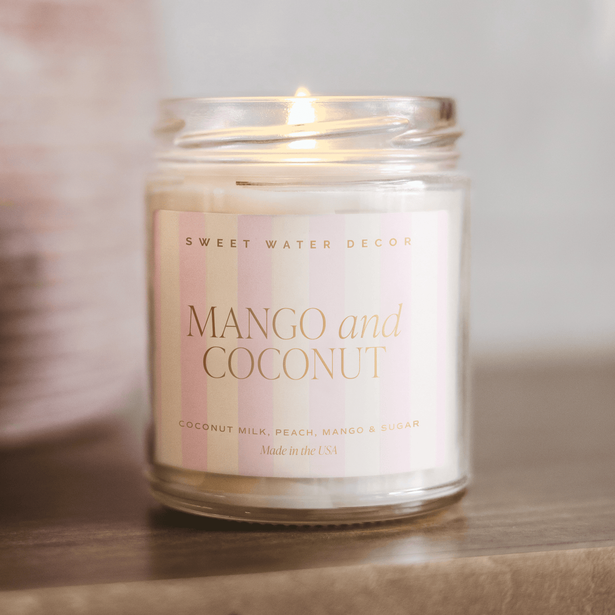 Mango and Coconut Soy Patterned Candle - Clear Jar - 9 oz – SBG Co.